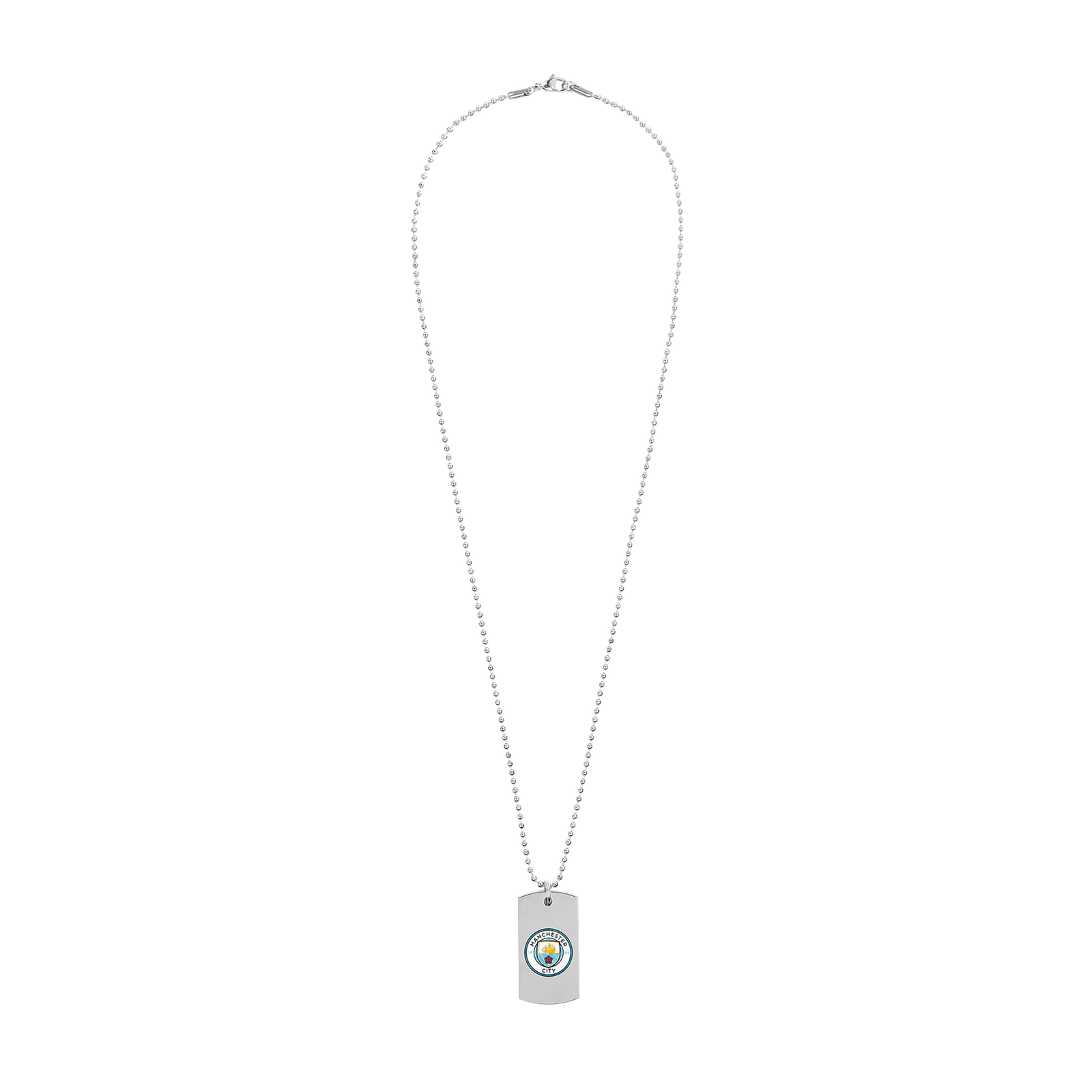 Manchester City Colour Crest Dog Tag & Ball Chain | Official Man City Store