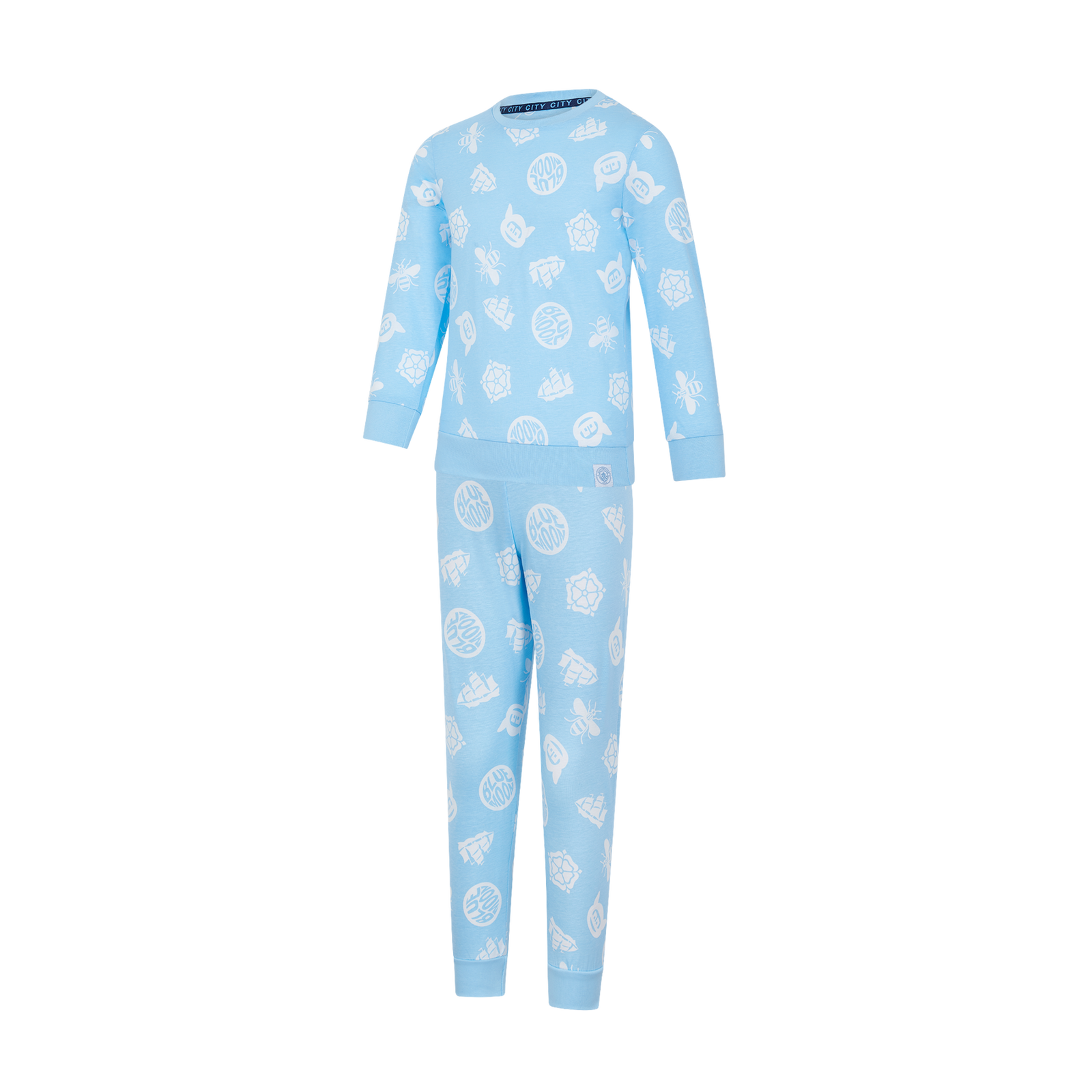 Pijamas De Manga Larga Brillantes De Manchester City Para Niños