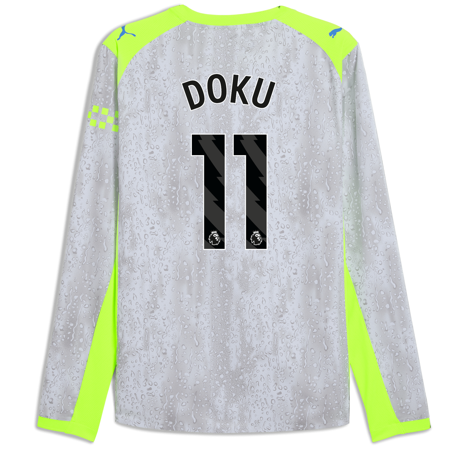 Manchester City Third Authentic Jersey 2025/26 Long Sleeve With DOKU 11 ...