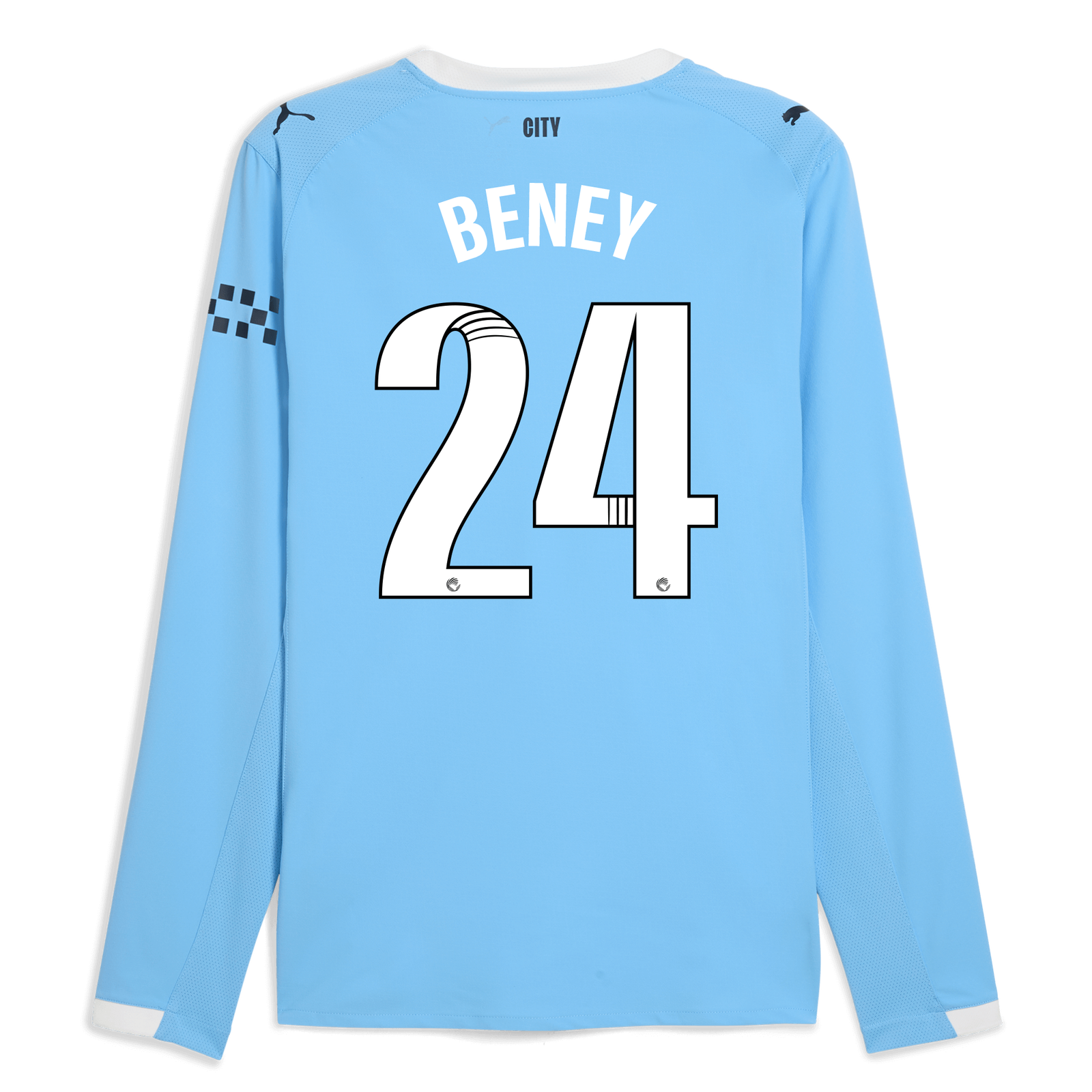 Manchester City Home Authentic Jersey 2025/26 Long Sleeve With BENEY 24 Printing | Official Man ...