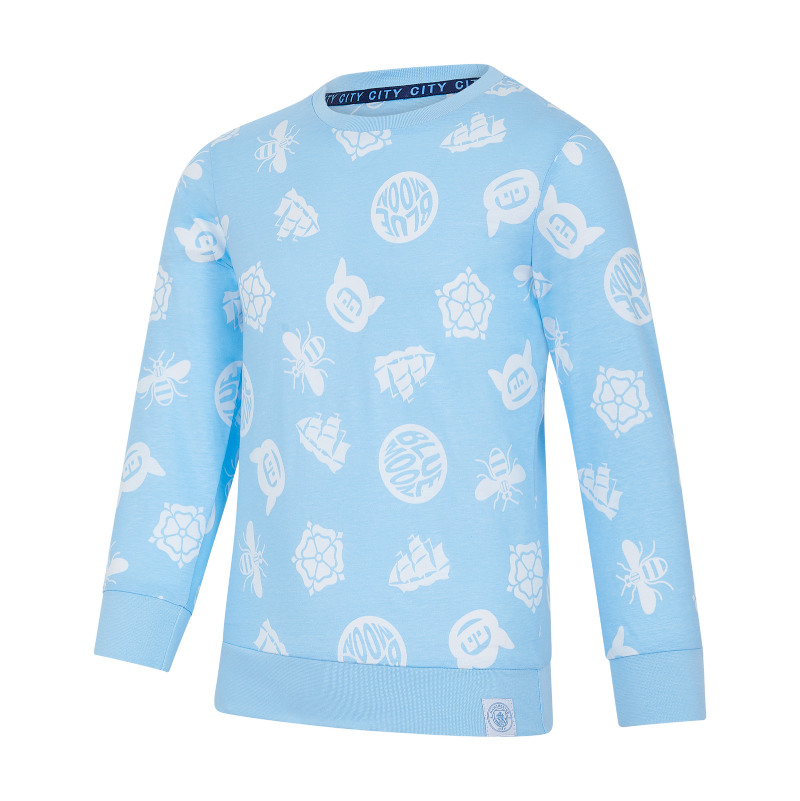 Pijamas De Manga Larga Brillantes De Manchester City Para Niños