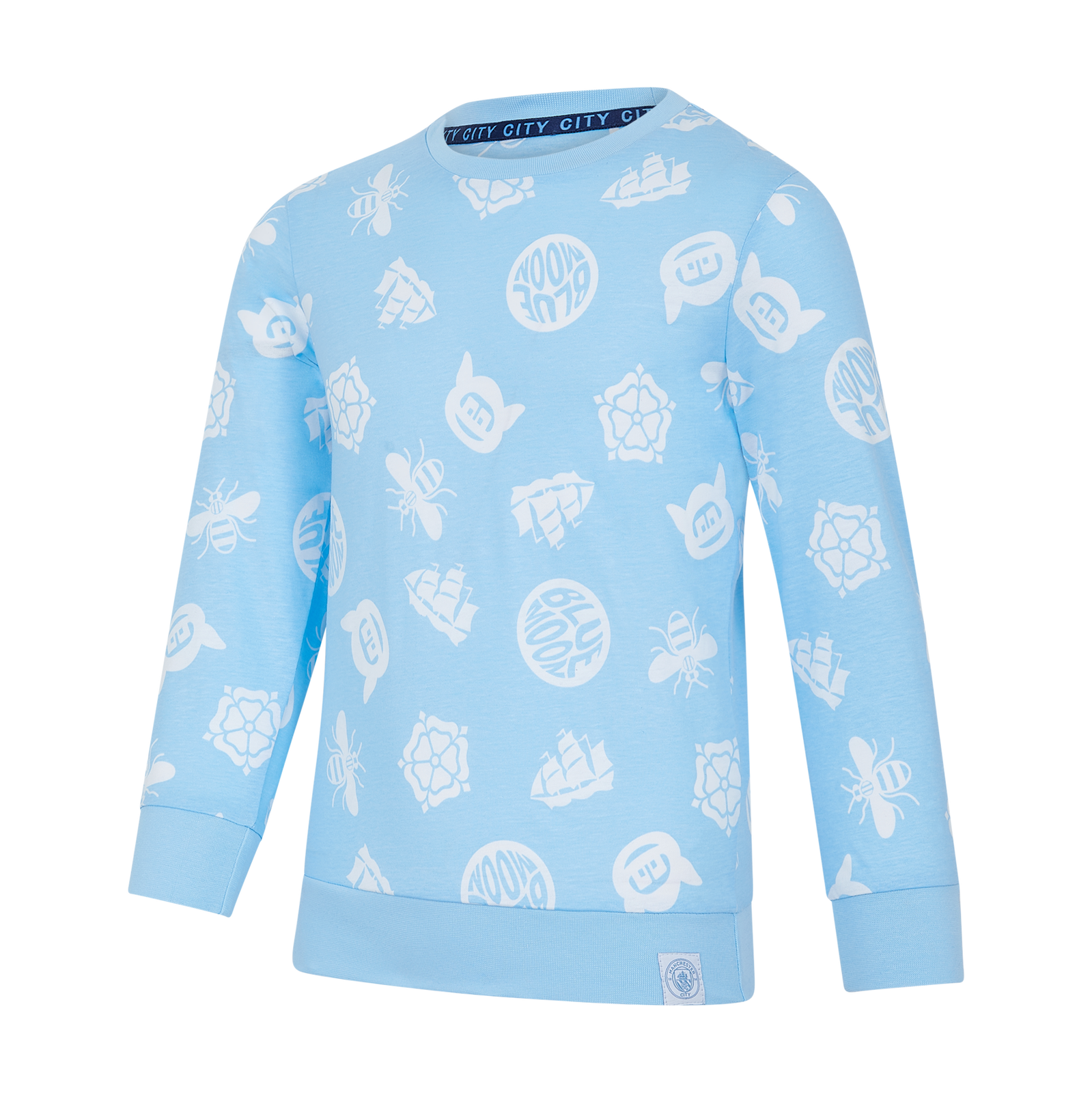 Pijamas De Manga Larga Brillantes De Manchester City Para Niños