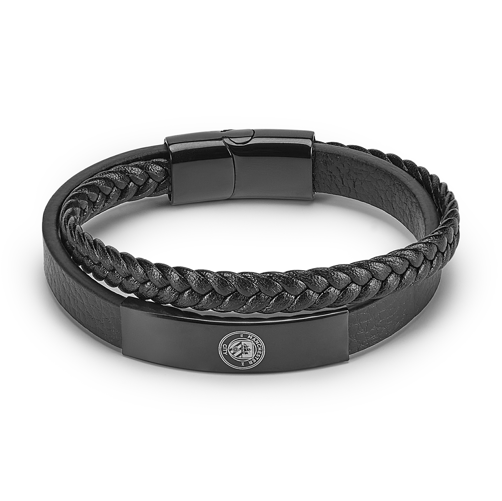 Pulsera De Cuero Con El Escudo Del Club Del Manchester City Official