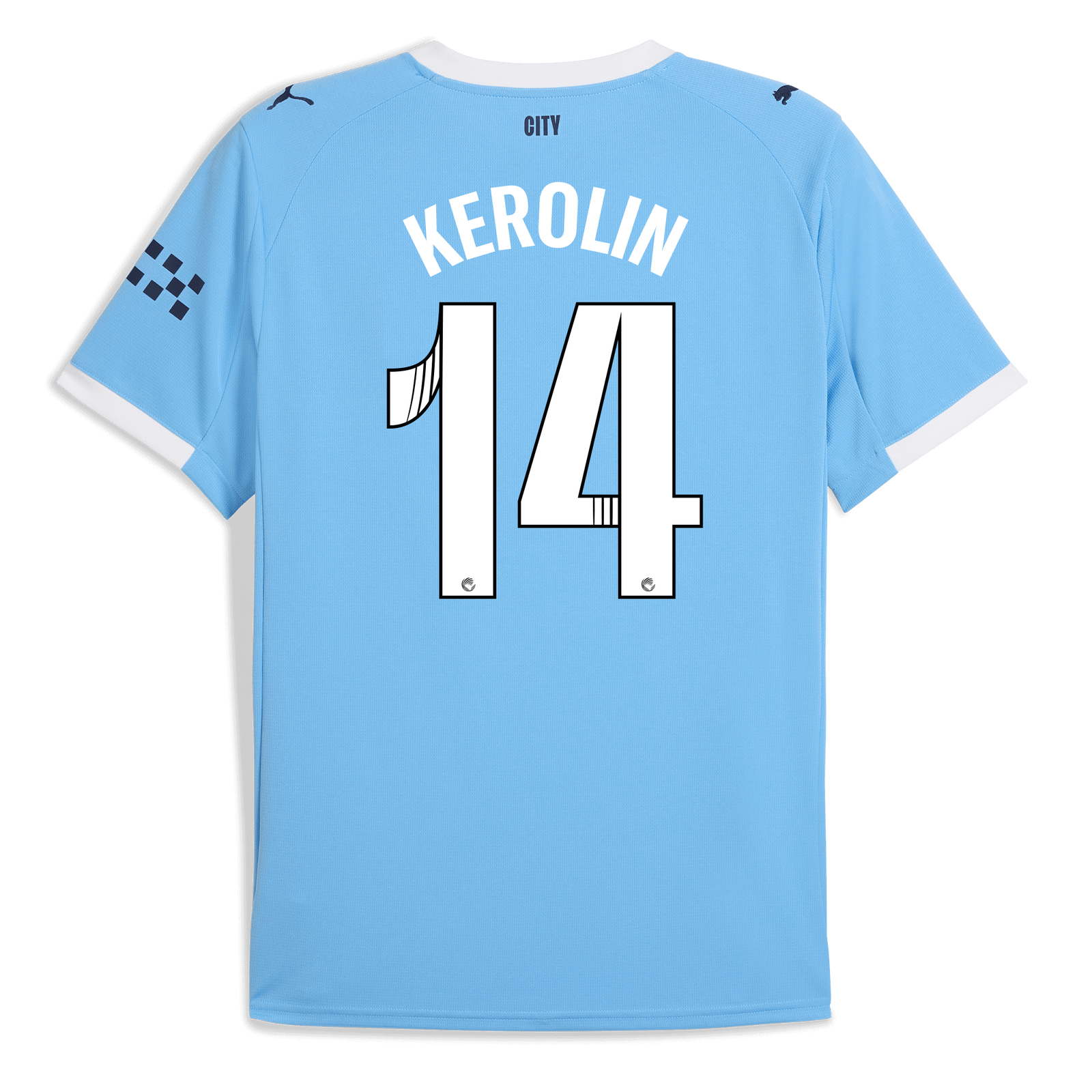 Manchester City Home Jersey 2025/26 With KEROLIN 14 Printing | Official ...