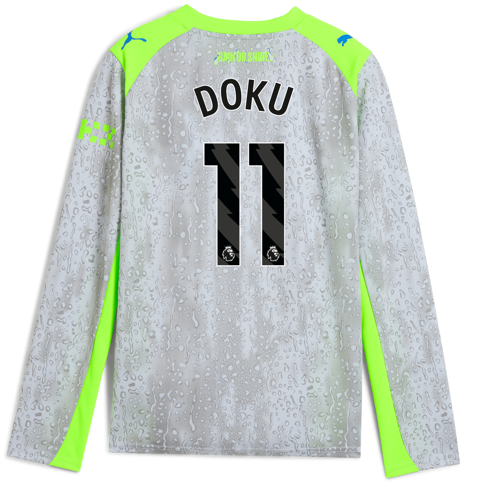Kids' Manchester City Third Jersey 2025/26 Long Sleeve With DOKU 11 ...