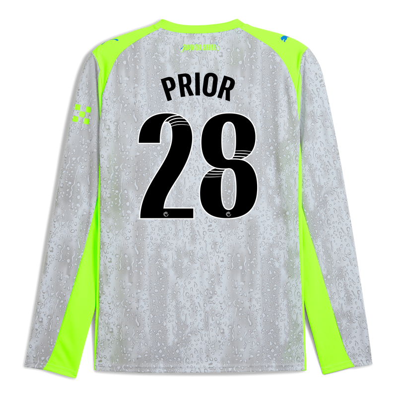Manchester City Third Jersey 2025/26 Long Sleeve With PRIOR 28 Printing ...