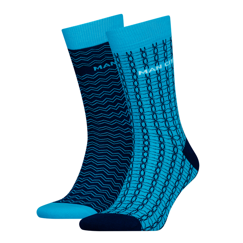 Manchester City Unisex Pattern Socks 2 pack | Official Man City Store