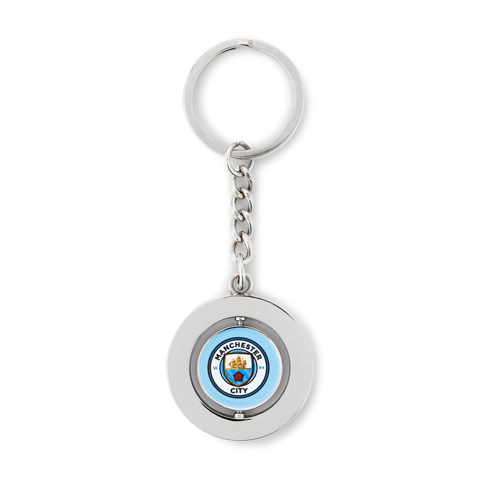 Manchester City Crest Spinner Keyring | Official Man City Store