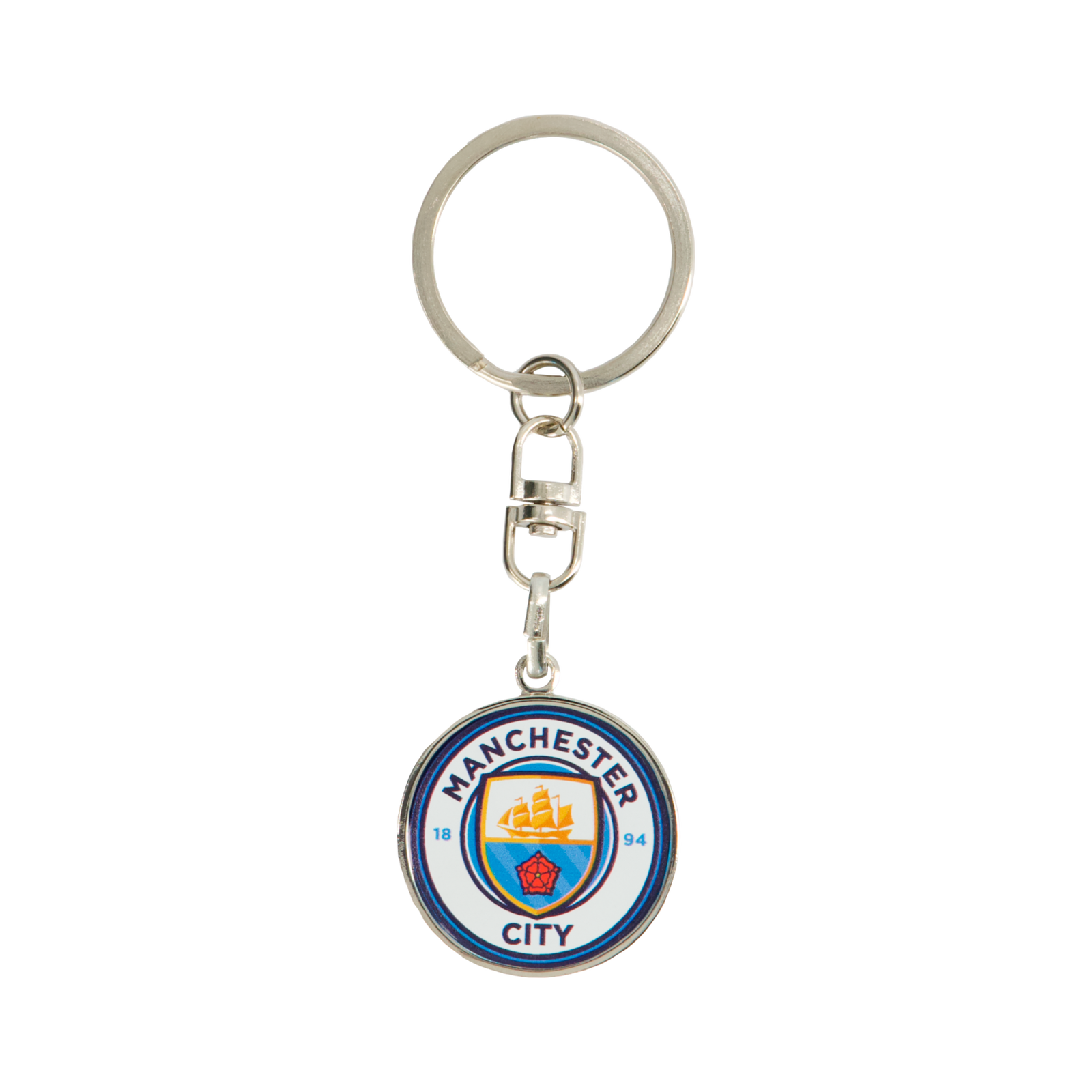 Manchester City Crest Circle Keyring Official Man City Store