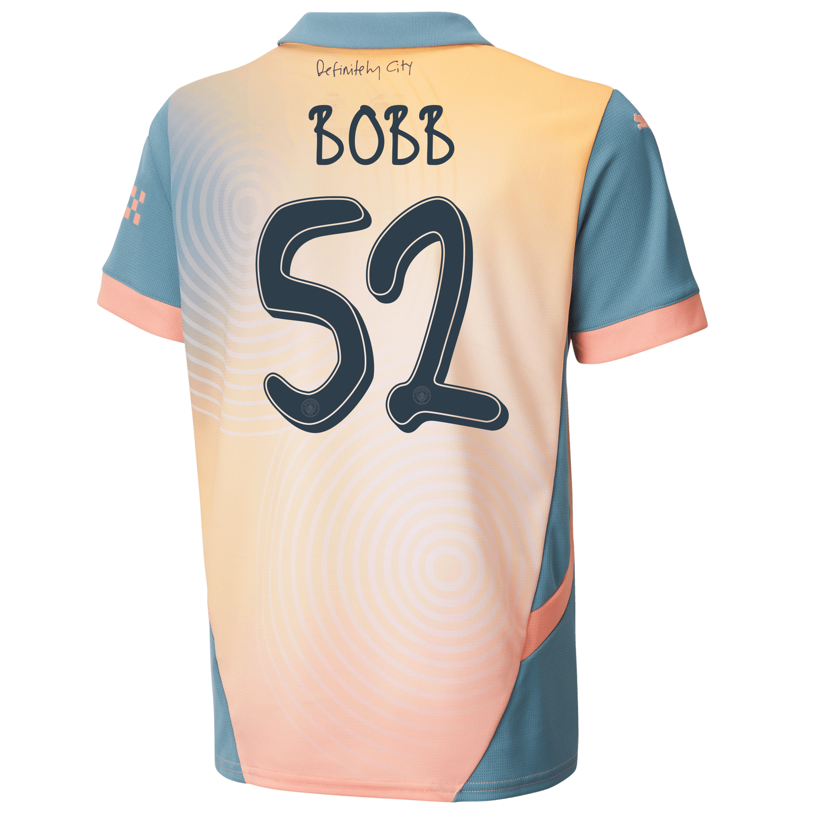 Kids' Manchester City 'Definitely City' Jersey 2024/25 With BOBB 52 ...