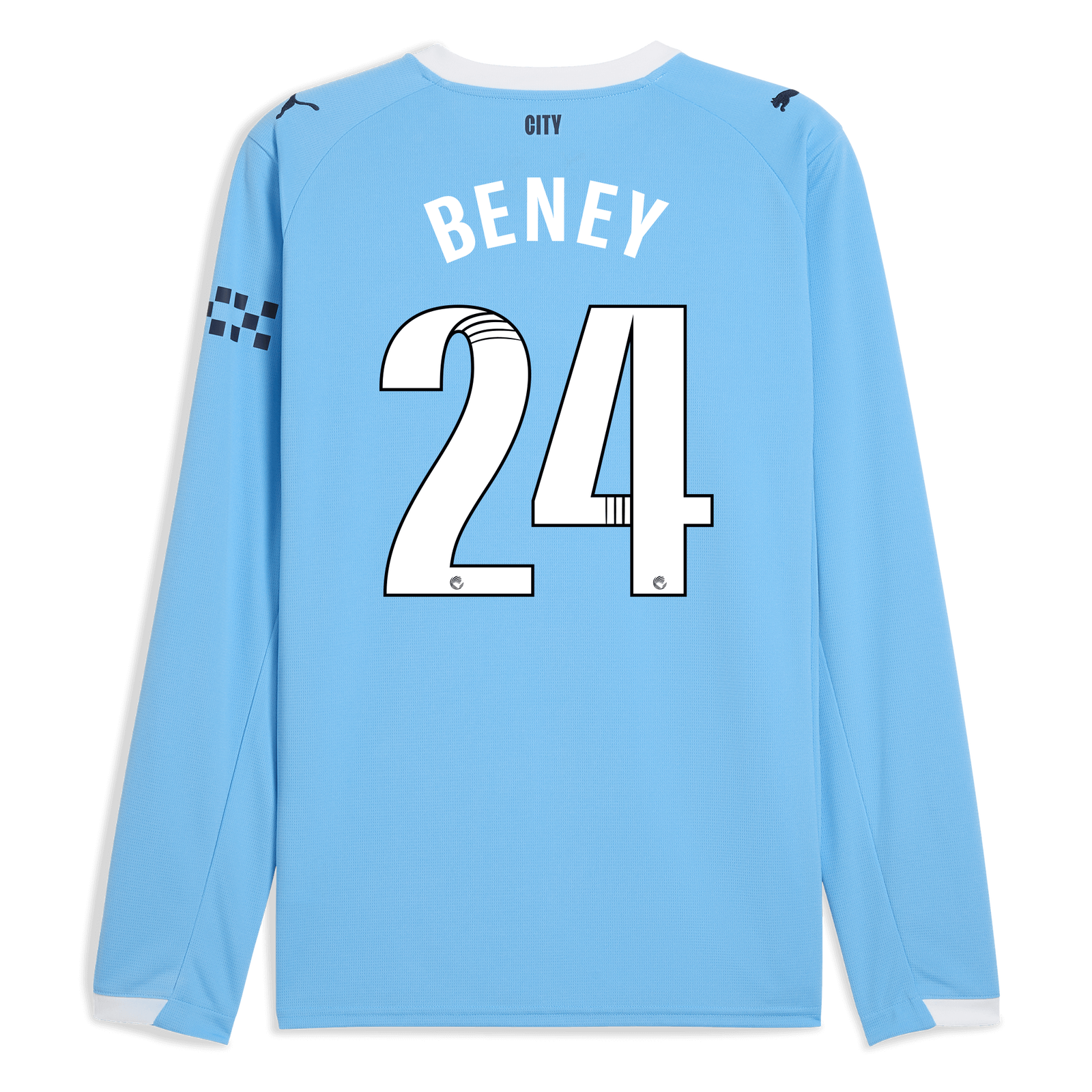 Kids' Manchester City Home Jersey 2025/26 Long Sleeve With BENEY 24 ...