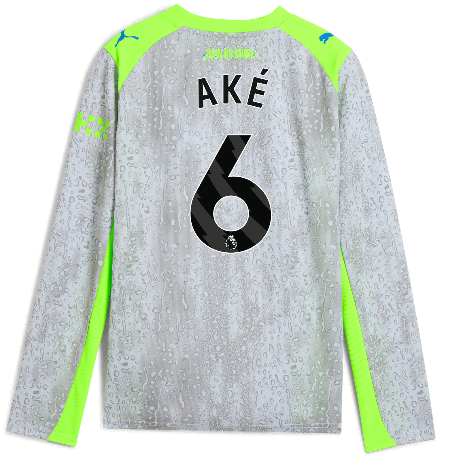 Kids' Manchester City Third Jersey 2025/26 Long Sleeve With AKÉ 6 ...