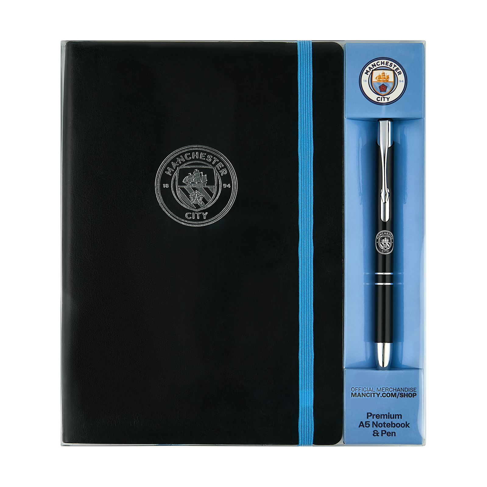 Manchester City A5 Notebook & Pen Set | Official Man City Store