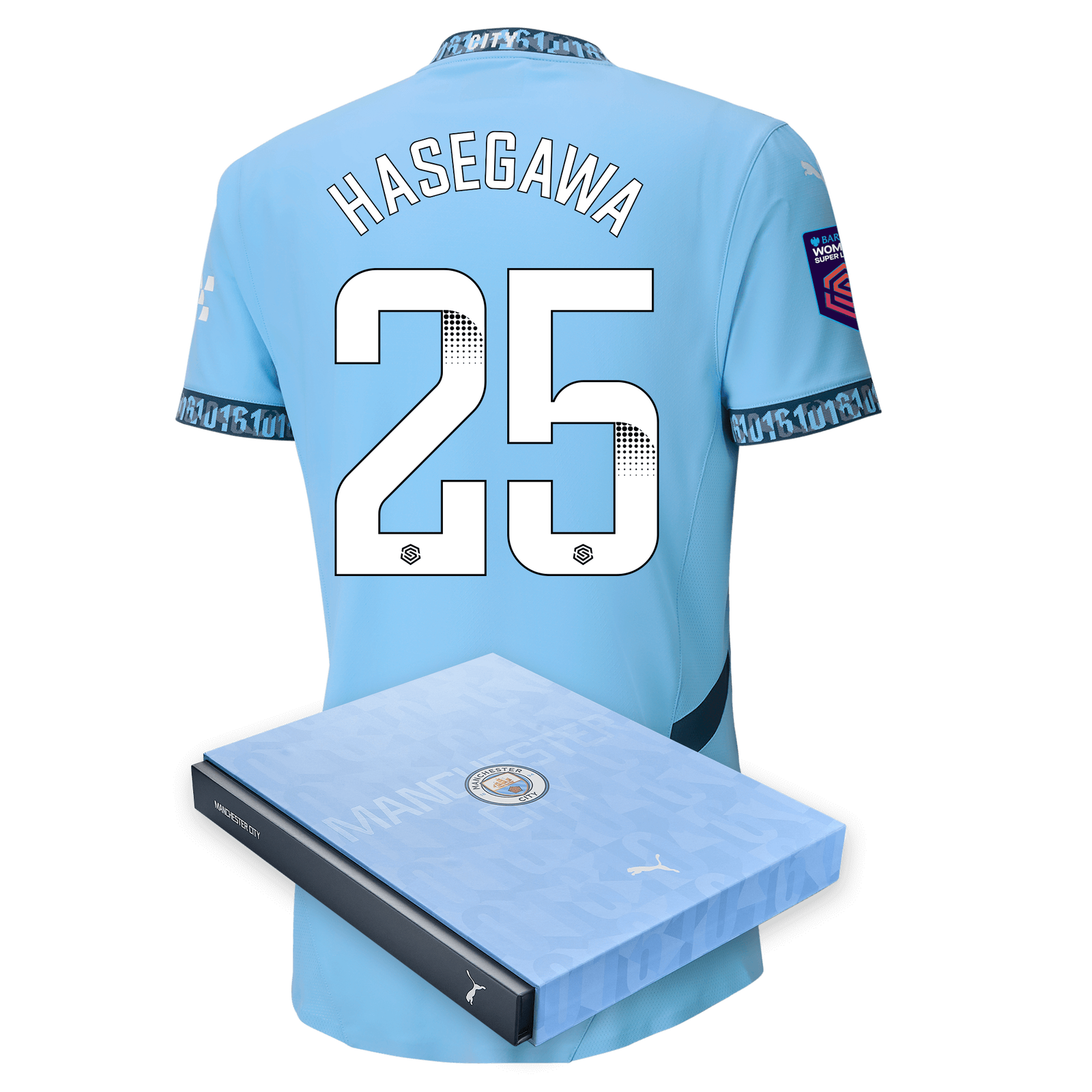 Manchester City Authentic Home Jersey 2024/25 with HASEGAWA 25 printing in Gift Box | Official ...