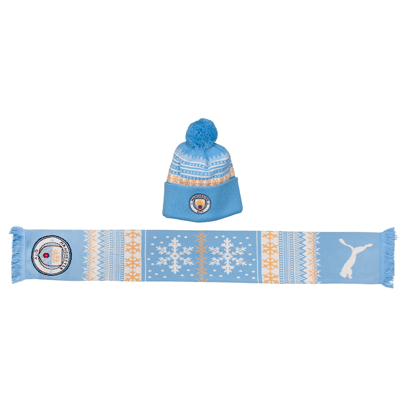 Set De Gorro Y Bufanda Fairisle Del Manchester City Official Man City