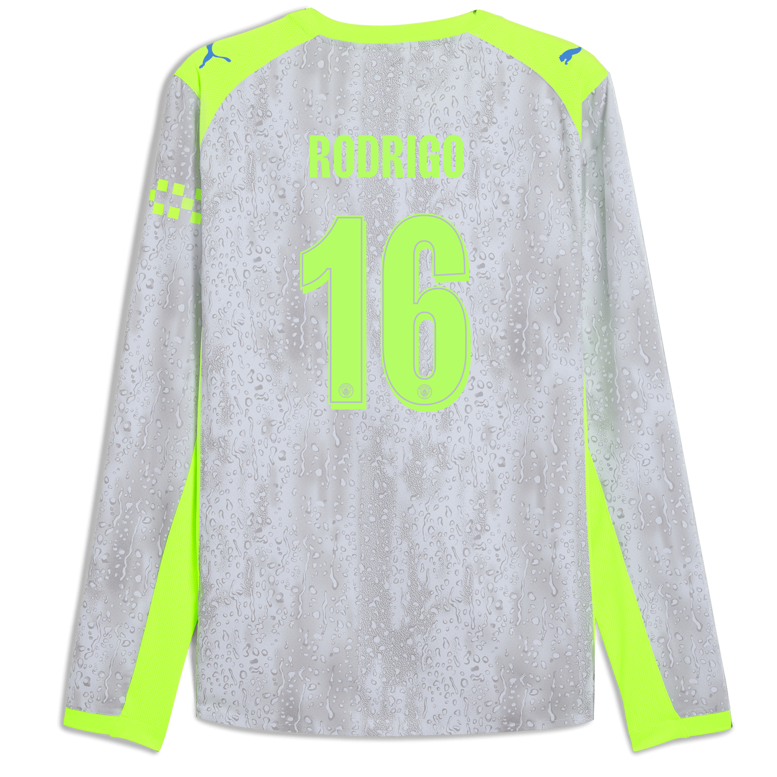 Manchester City Third Authentic Jersey 2025/26 Long Sleeve With RODRIGO 16 Printing | Official ...