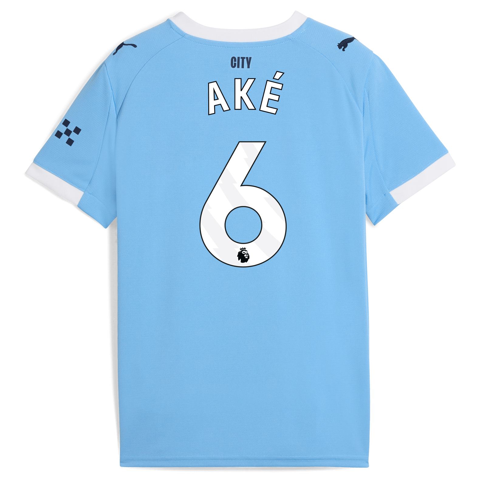 Kids' Manchester City Home Jersey 2025/26 With AKÉ 6 Printing ...