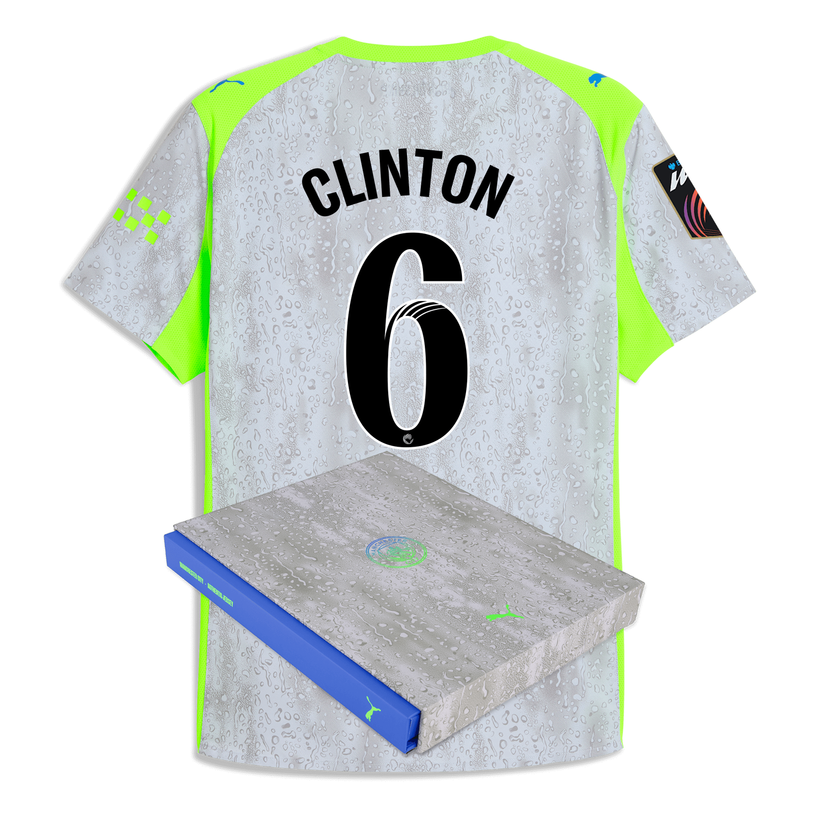 Manchester City Third Authentic Jersey 2025/26 With CLINTON 6 Printing ...