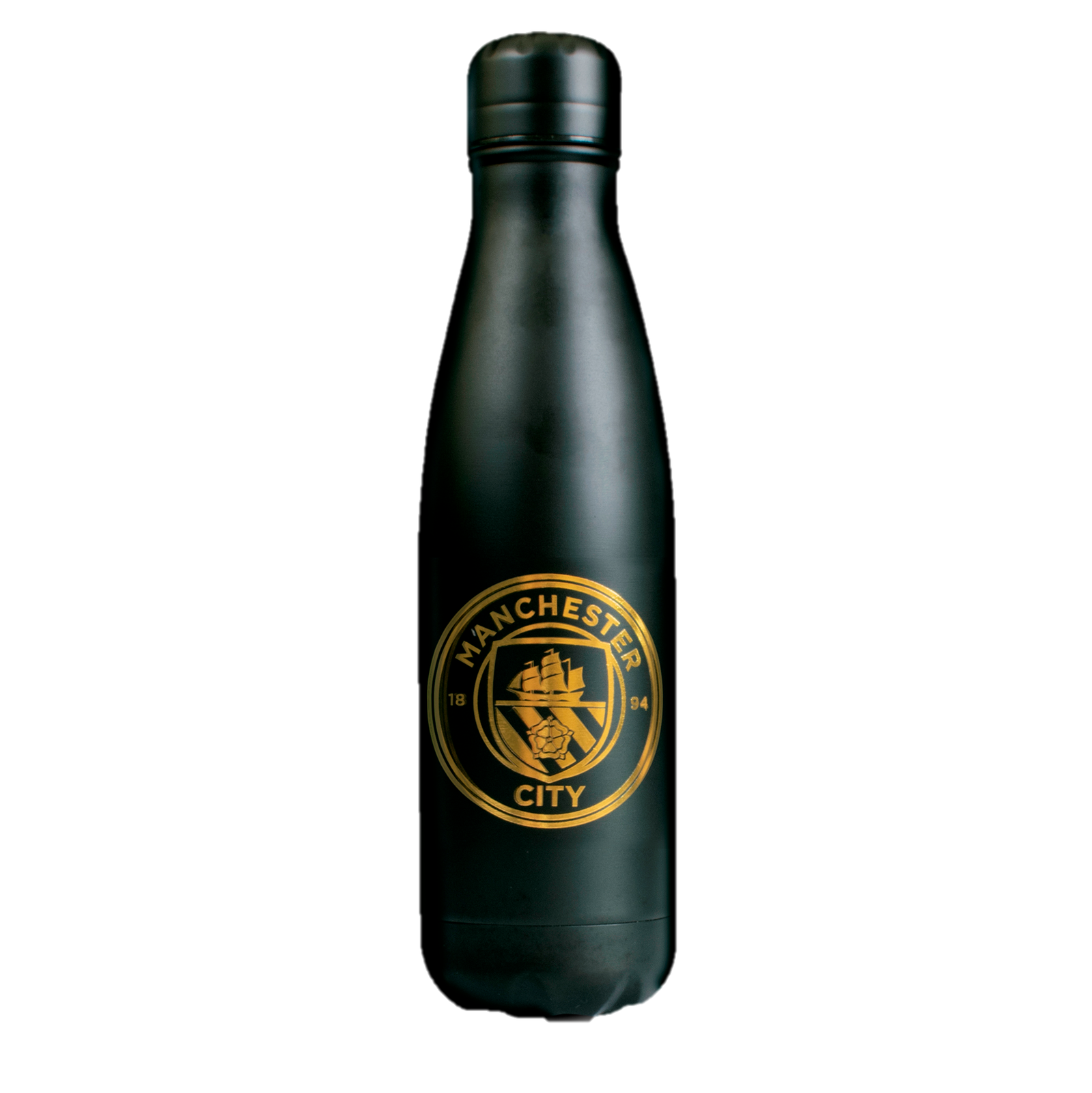 Botella De Acero Inoxidable Negro Del Manchester City Official Man