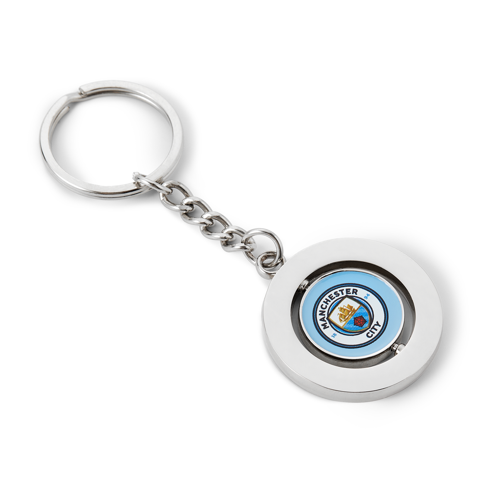 Manchester City Crest Spinner Keyring | Official Man City Store