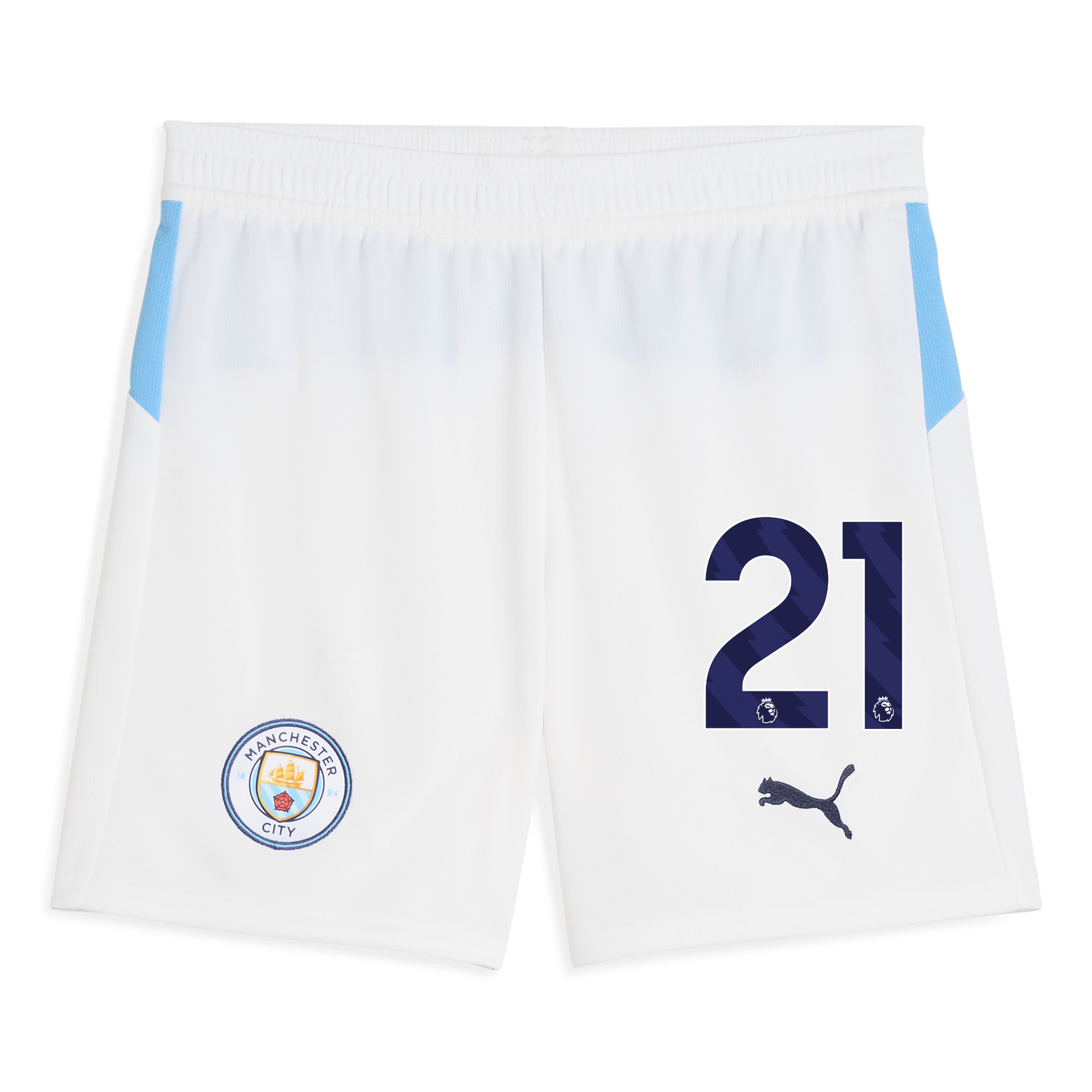 Kids' Manchester City Football Shorts 2025/26 with #21 | Official Man ...