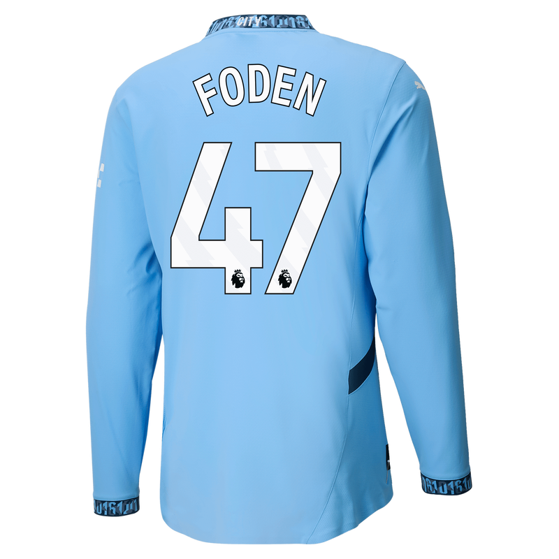 Manchester City Authentic Home Jersey 2024/25 Long Sleeve With FODEN 47 ...